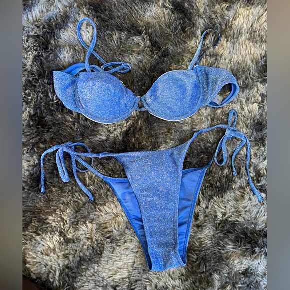 Swim | Blue Sparkly Bikini Set | Poshmark